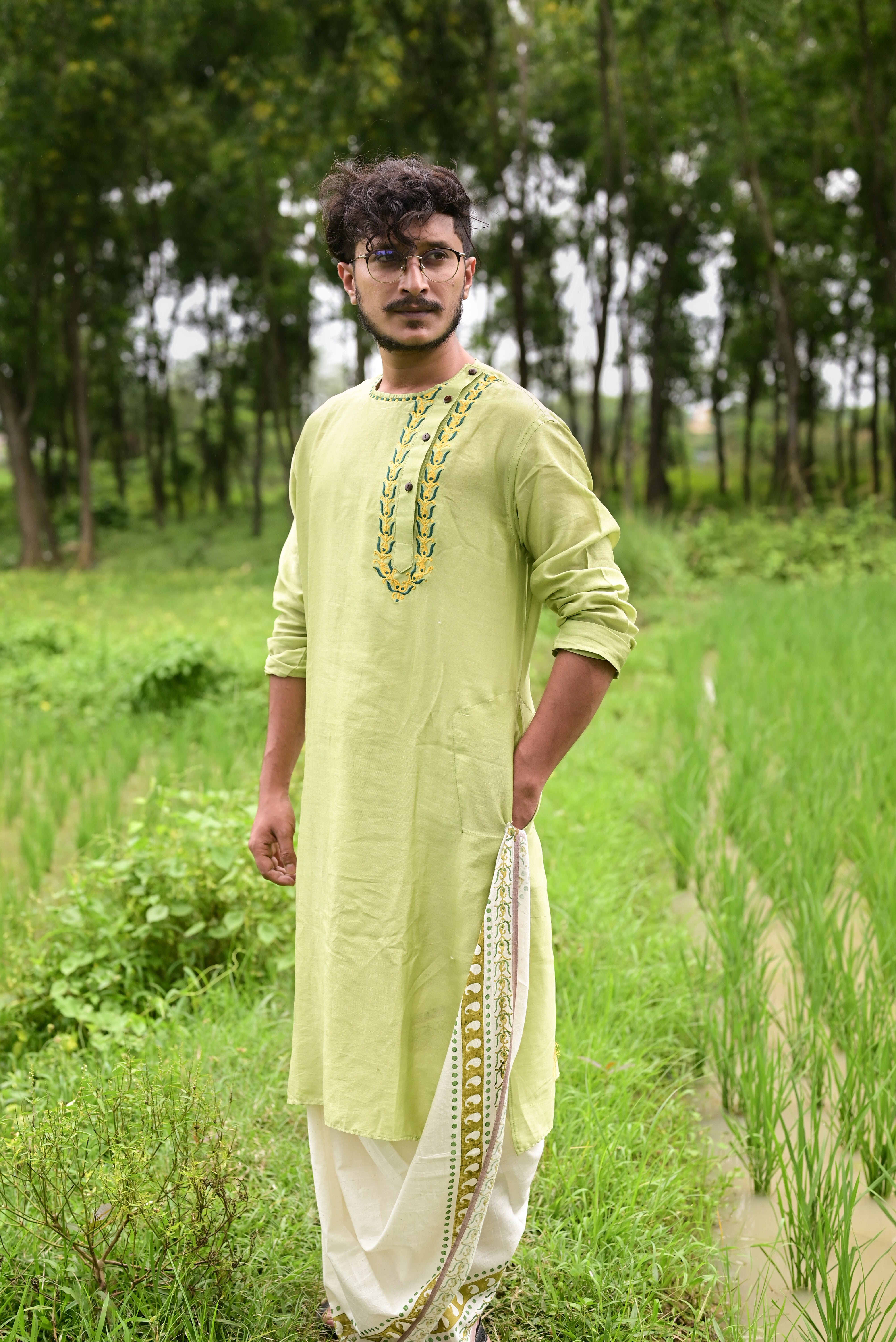 Bengali cotton dhuti ready to wear – 1519 Textile and Craft Pvt. Ltd ...